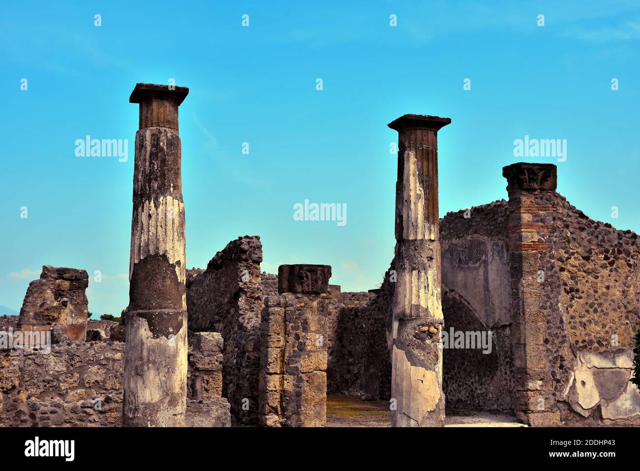 Ruins of Ancient Roman city of Pompeii Italy was destroyed and buried ...
