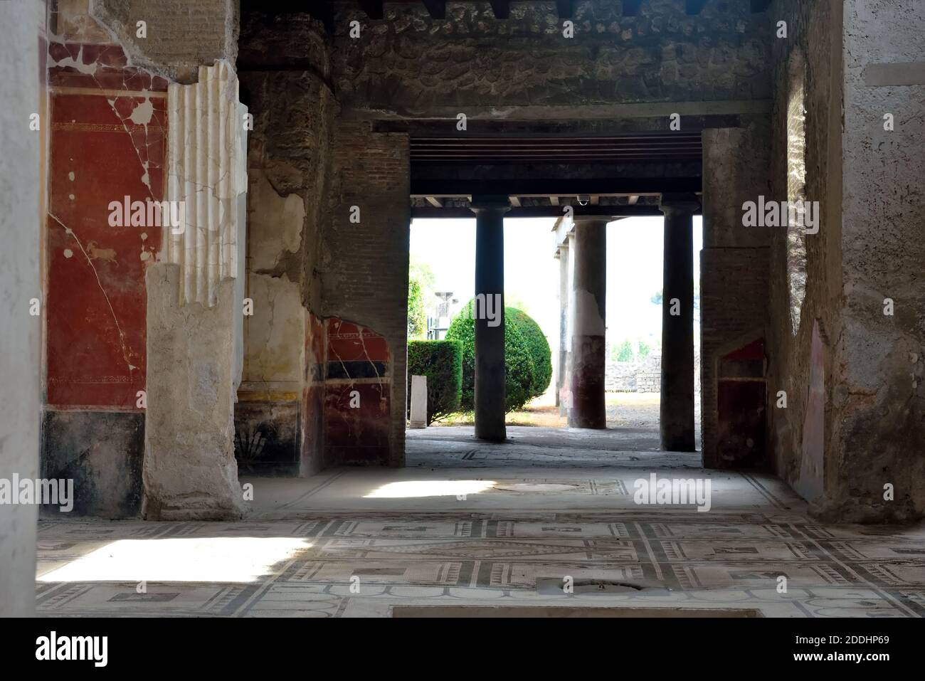 Ruins of Ancient Roman city of Pompeii Italy, was destroyed and buried ...