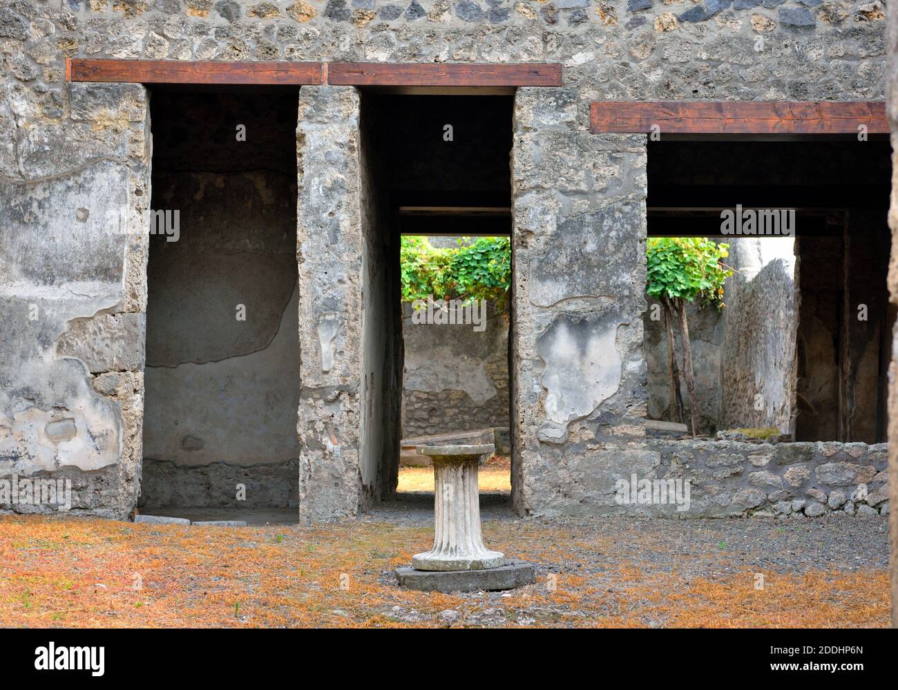 Ruins of Ancient Roman city of Pompeii Italy, was destroyed and buried ...