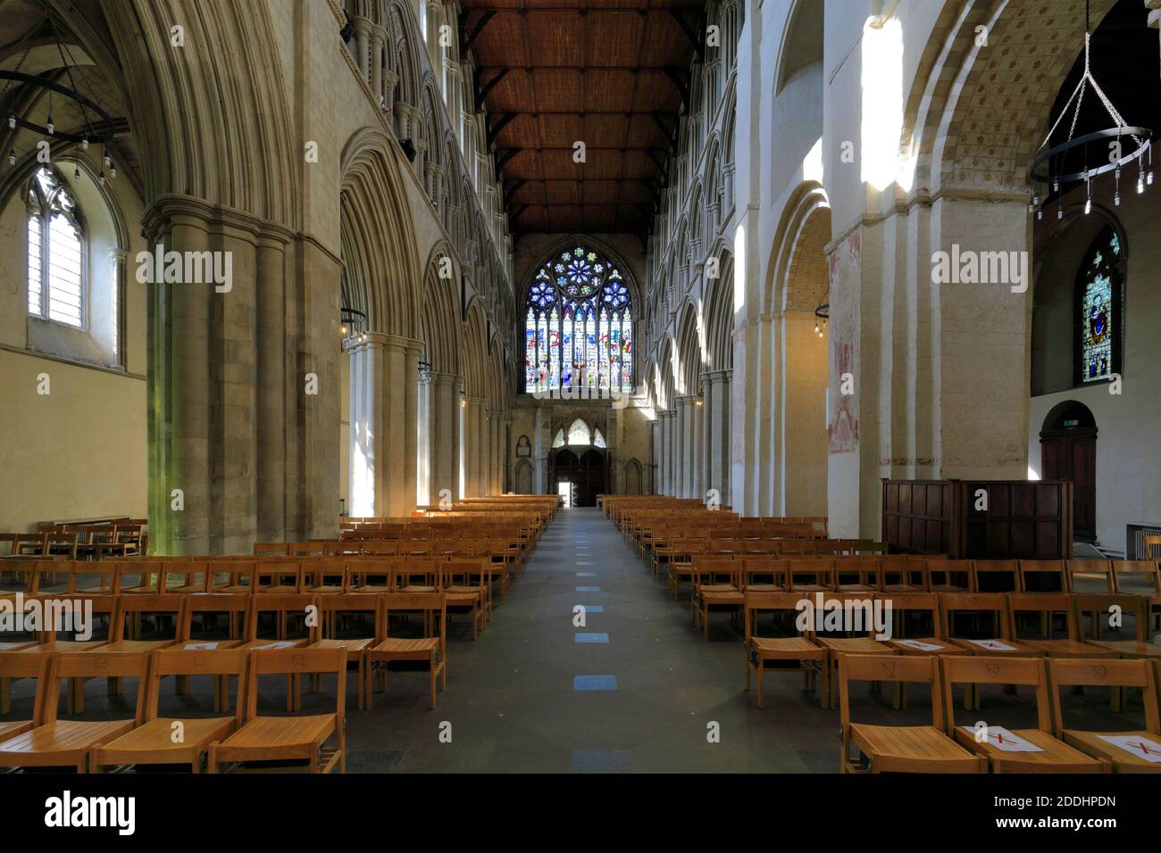 Interior of St Albans Cathedral, St Albans City, Hertfordshire County ...