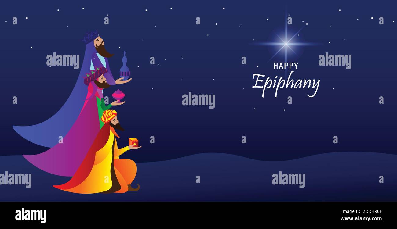 Vector illustration of Epiphany, a Christian festival. Jesus Christ ...