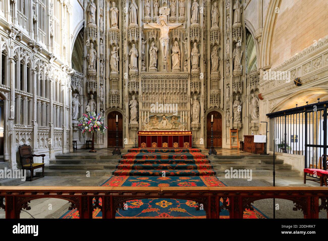 Interior of St Albans Cathedral, St Albans City, Hertfordshire County ...