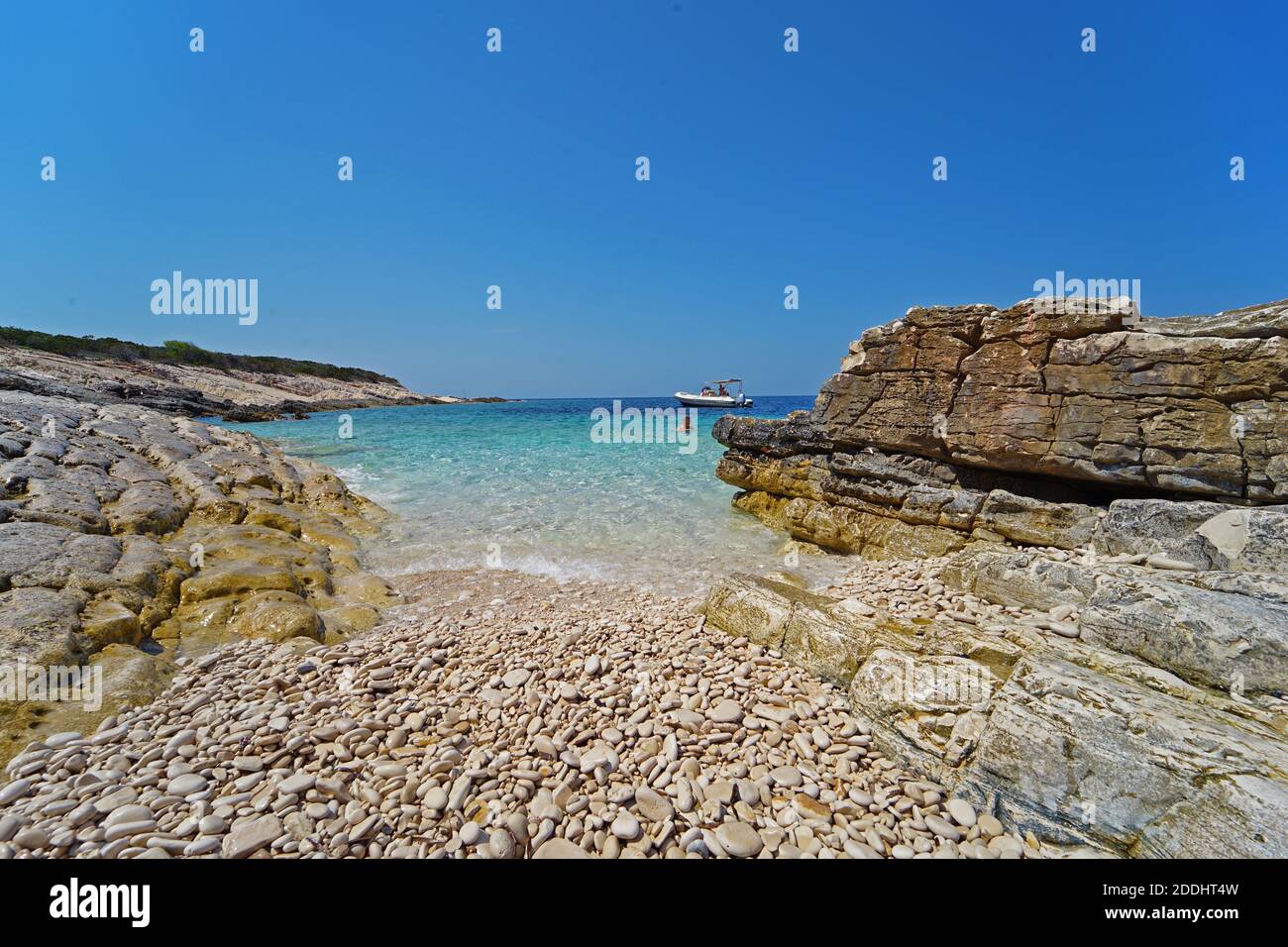 Beach on the island of Proizd, Adriatic Sea Stock Photo - Alamy