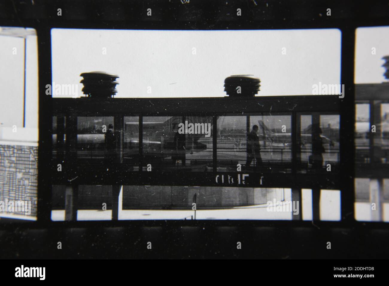 Fine 1970s vintage black and white photography of a modern pedestrian ...