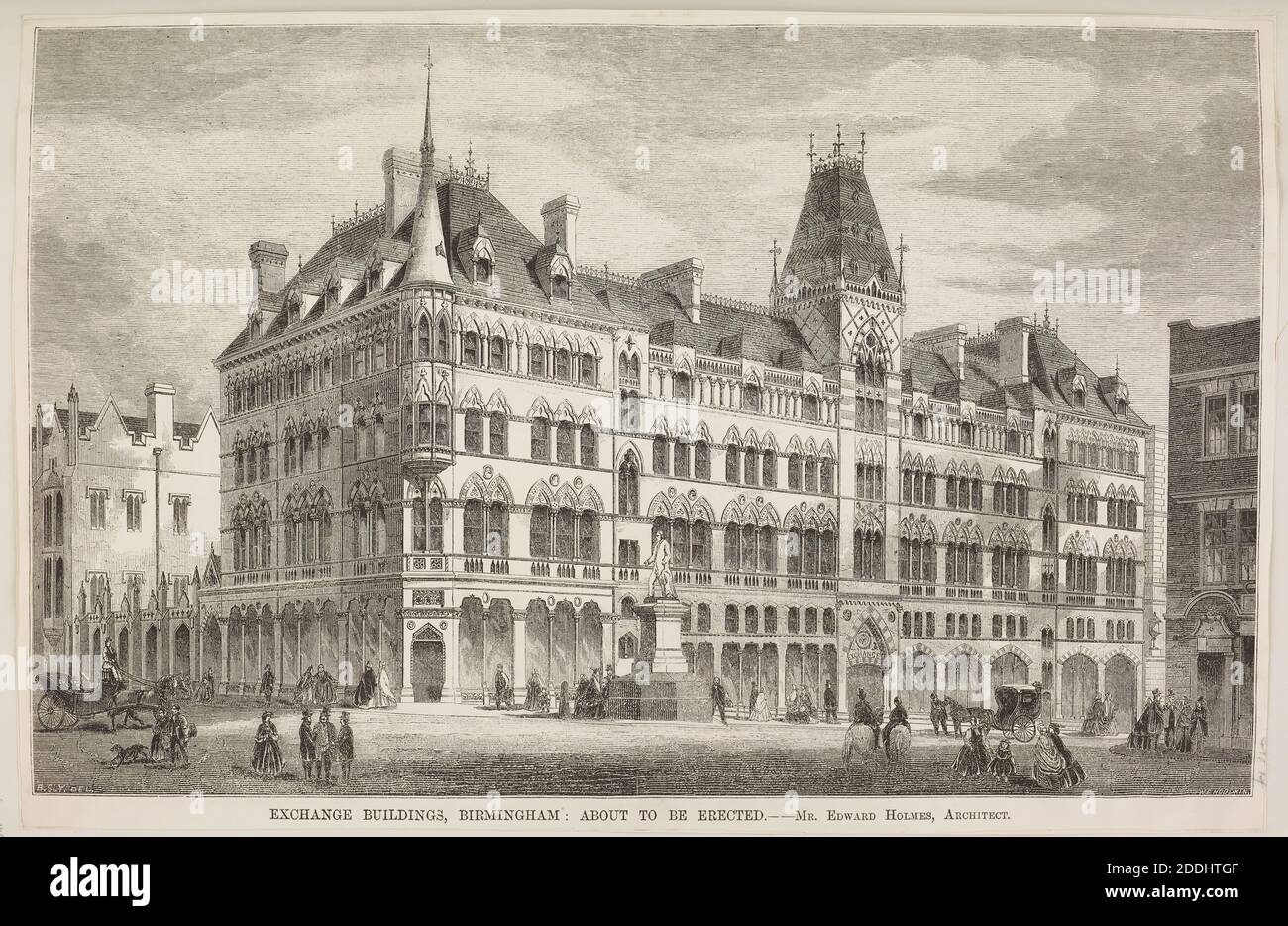 Engraving, Exchange Buildings, Birmingham, 1863, Vol I Engraver: W E ...