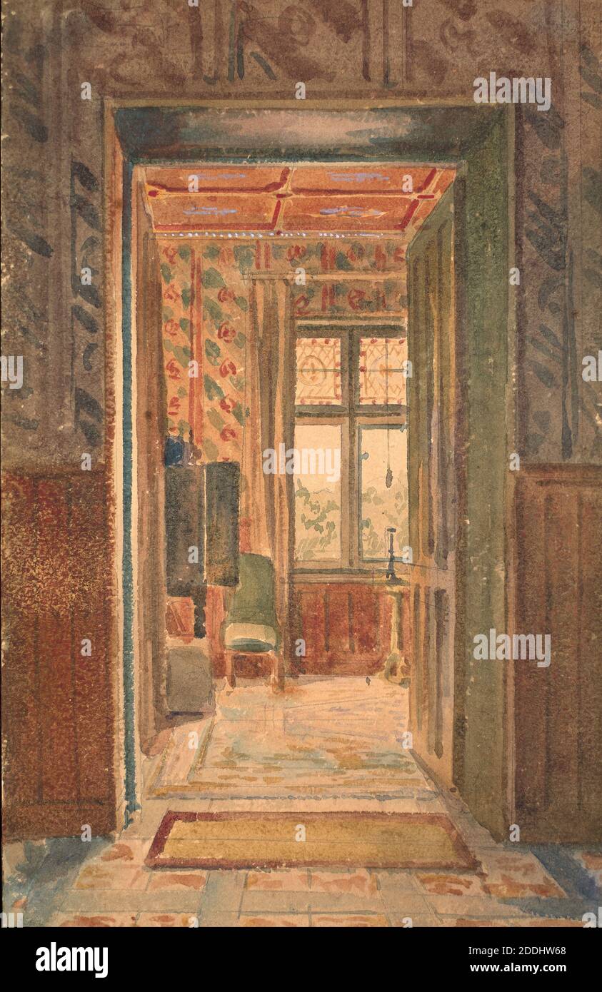 The Entrance Hall of Pugin's House at Ramsgate, 1849 August W.N.Pugin ...