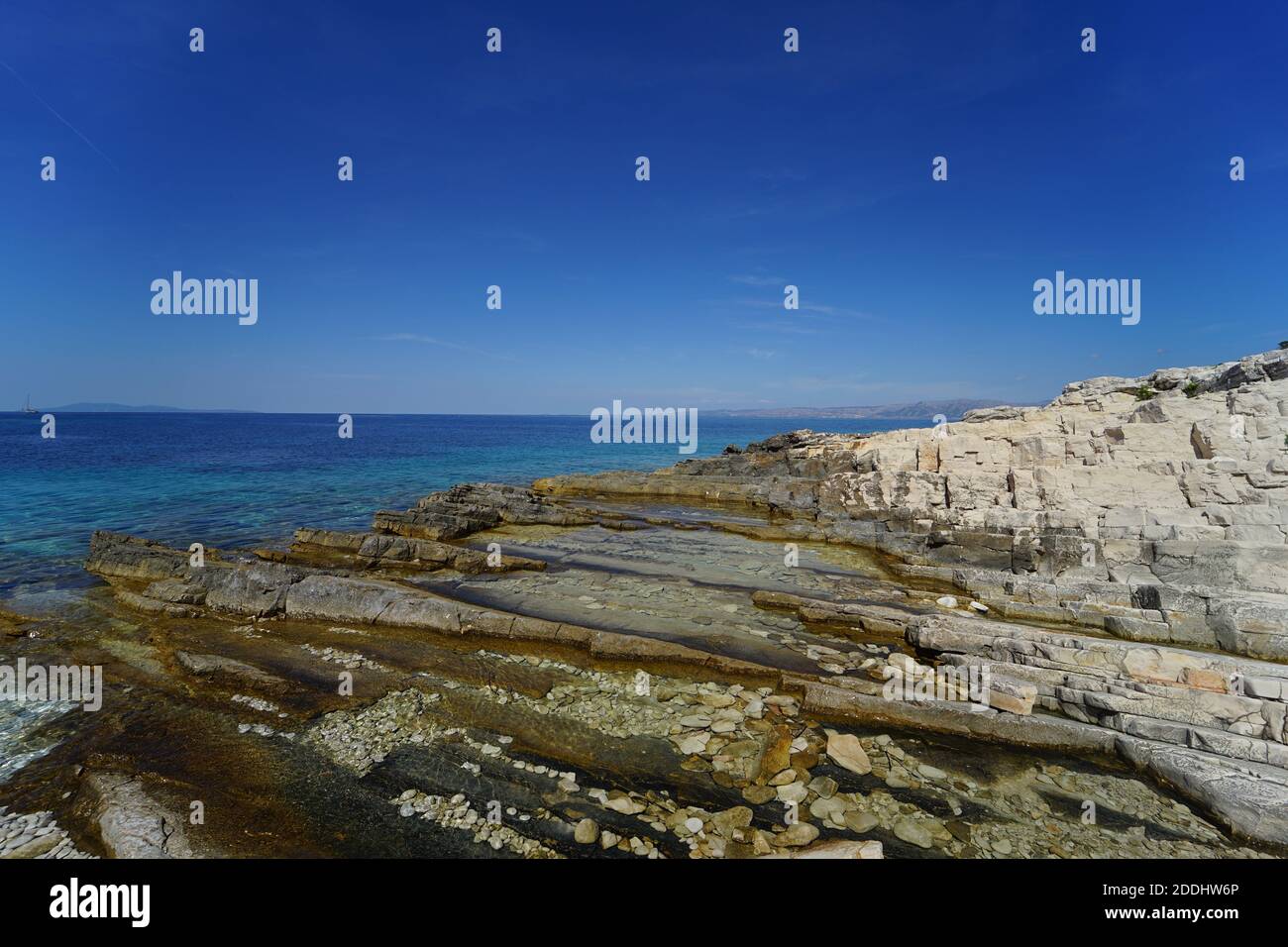 Beach on the island of Proizd, Adriatic Sea Stock Photo - Alamy