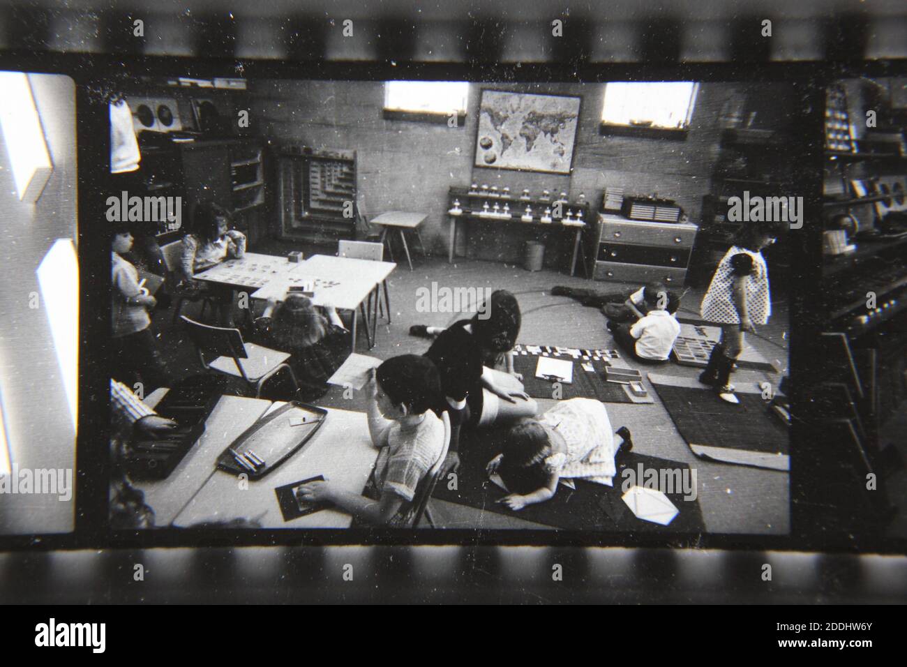 Fine 1970s vintage black and white photography of a grade school ...