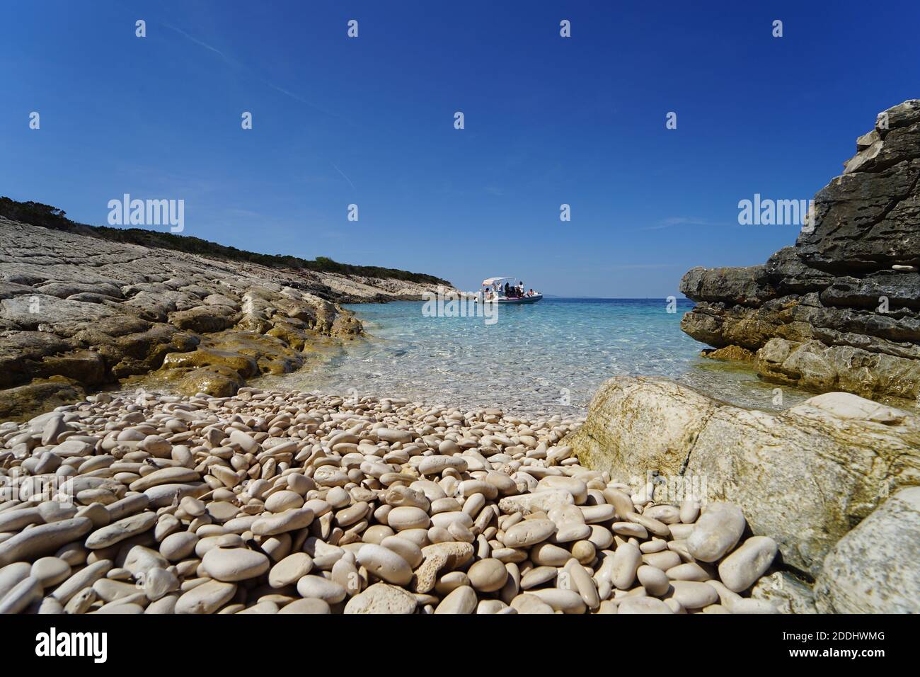 Beach on the island of Proizd, Adriatic Sea Stock Photo - Alamy