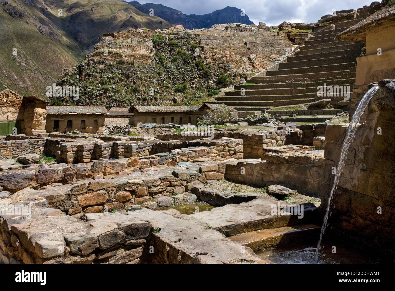Inca ruins of Ollantaytambo in the Sacred Valley of the Incas ...