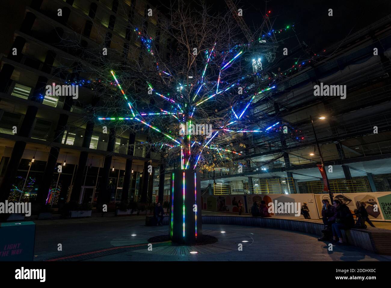 London, UK. 25 November 2020. The People’s Tree in Battle Bridge Place ...