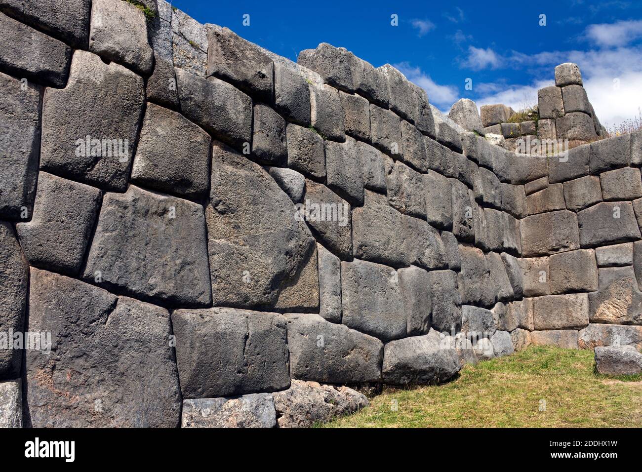 Inca stonework at Sacsayhuaman near Cusco in Peru, South America Stock ...