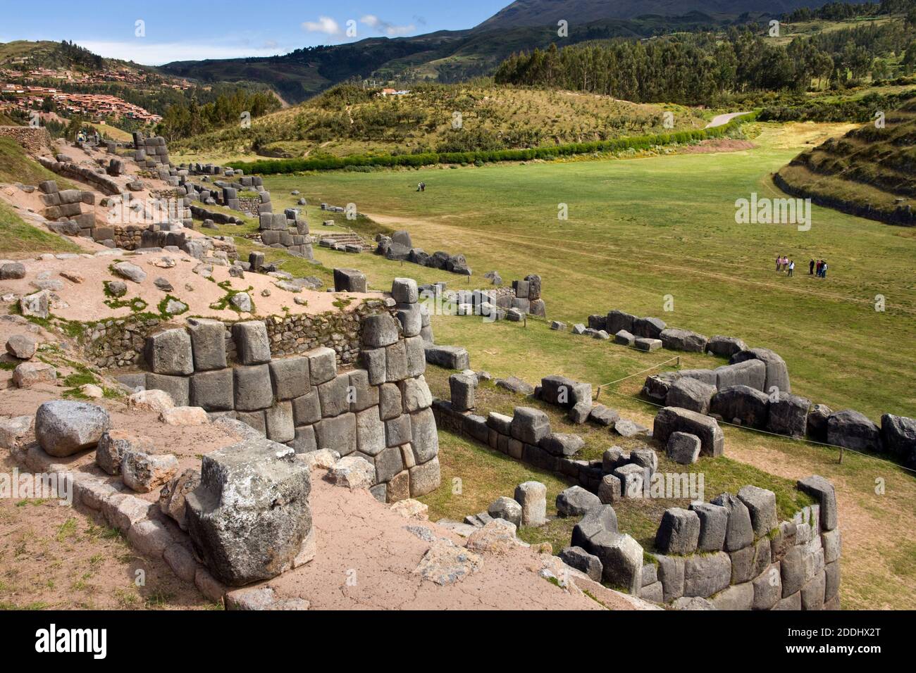 Inca stonework at Sacsayhuaman near Cusco in Peru, South America Stock ...