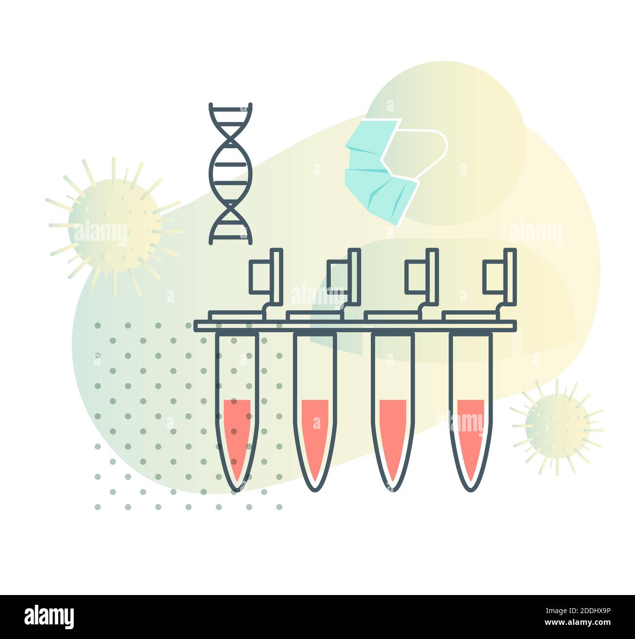 Coronavirus - PCR Testing - Illustration as EPS 10 File Stock Vector ...