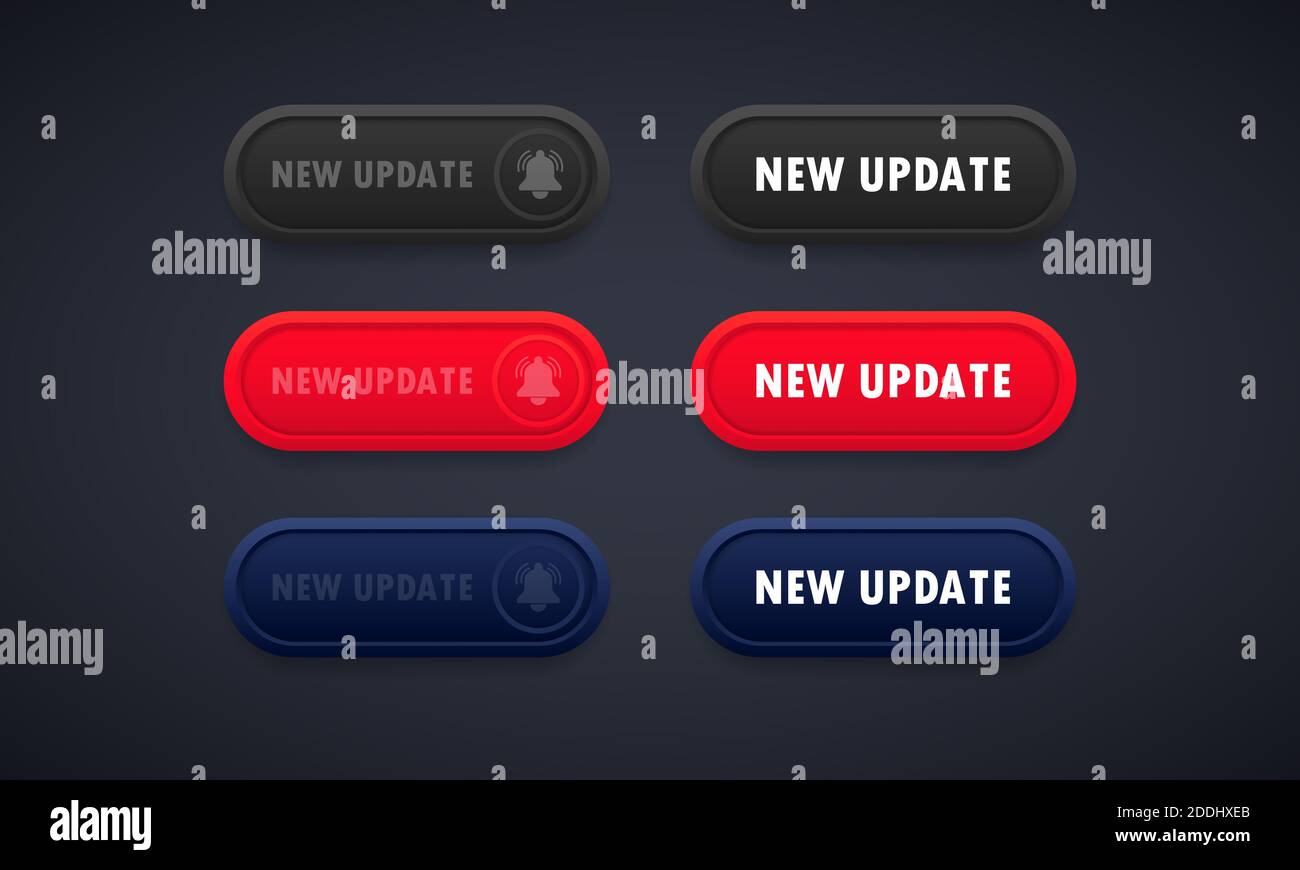 New update button set. For computer, mobile phone, app, website. Vector ...
