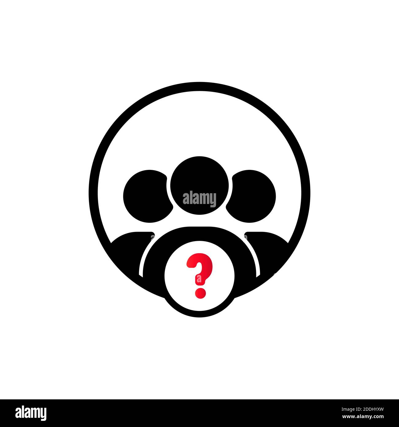 Management icon with question mark. Vector on isolated white background ...