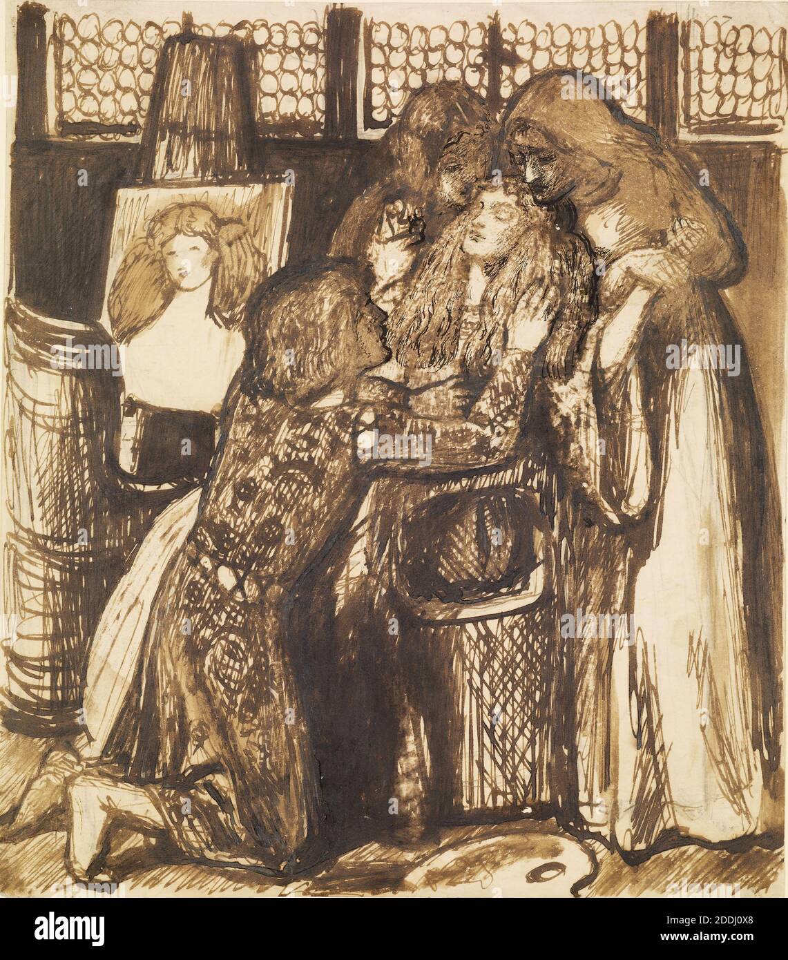 Bonifazio's Mistress, Compositional Study, 1856 Dante Gabriel Rossetti ...