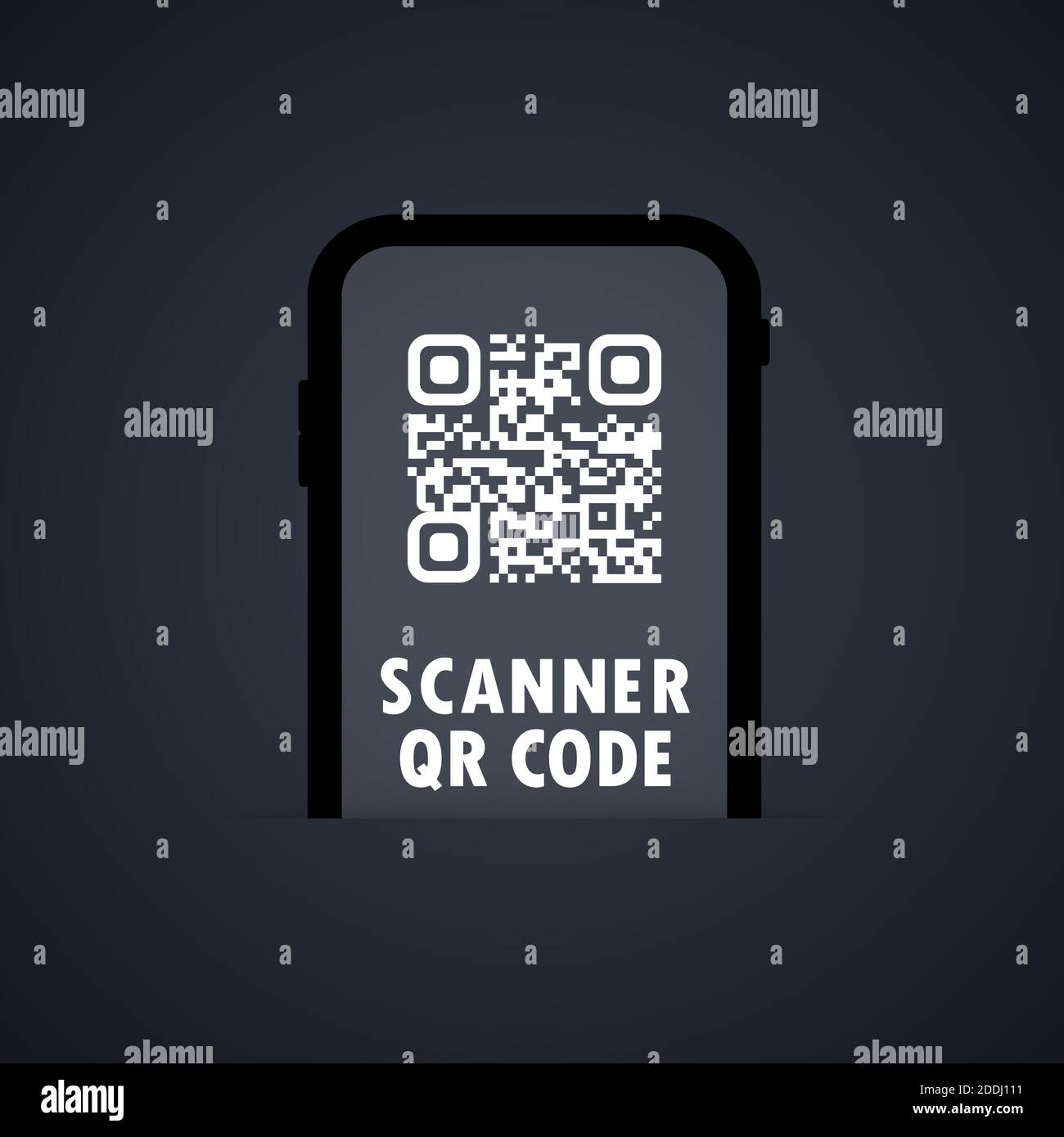 QR scanner. Mobile phone scans QR code. For digital payment concept ...