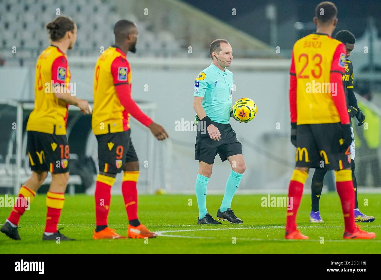 LENS, FRANCE - NOVEMBER 25: Referee Florent Batta during the Ligue 1 ...
