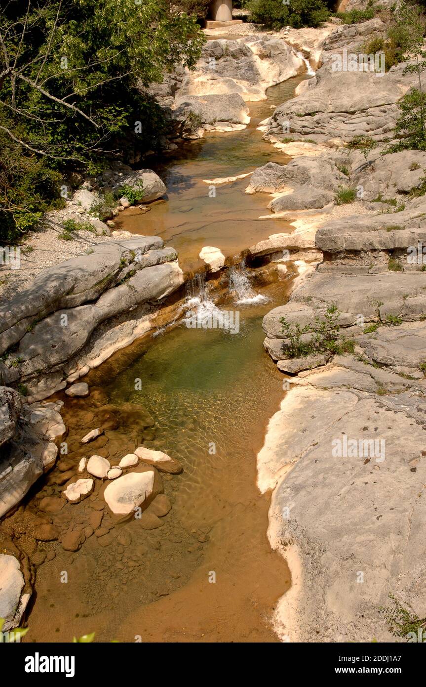 The river Beget near the village of Beget, Pyrenees, Catalonia, Spain ...