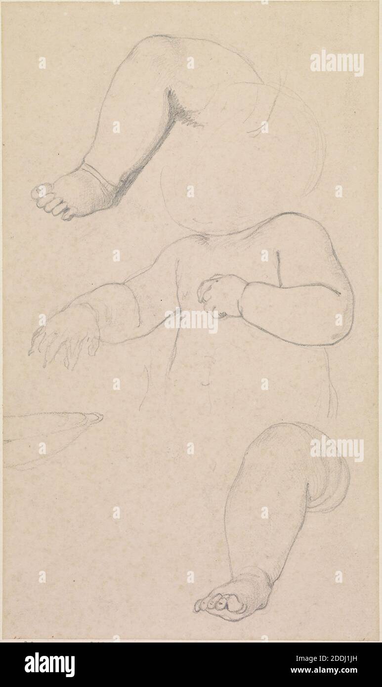 Oure Ladye of Saturday Night, Three Studies of Arms and Legs of Child ...