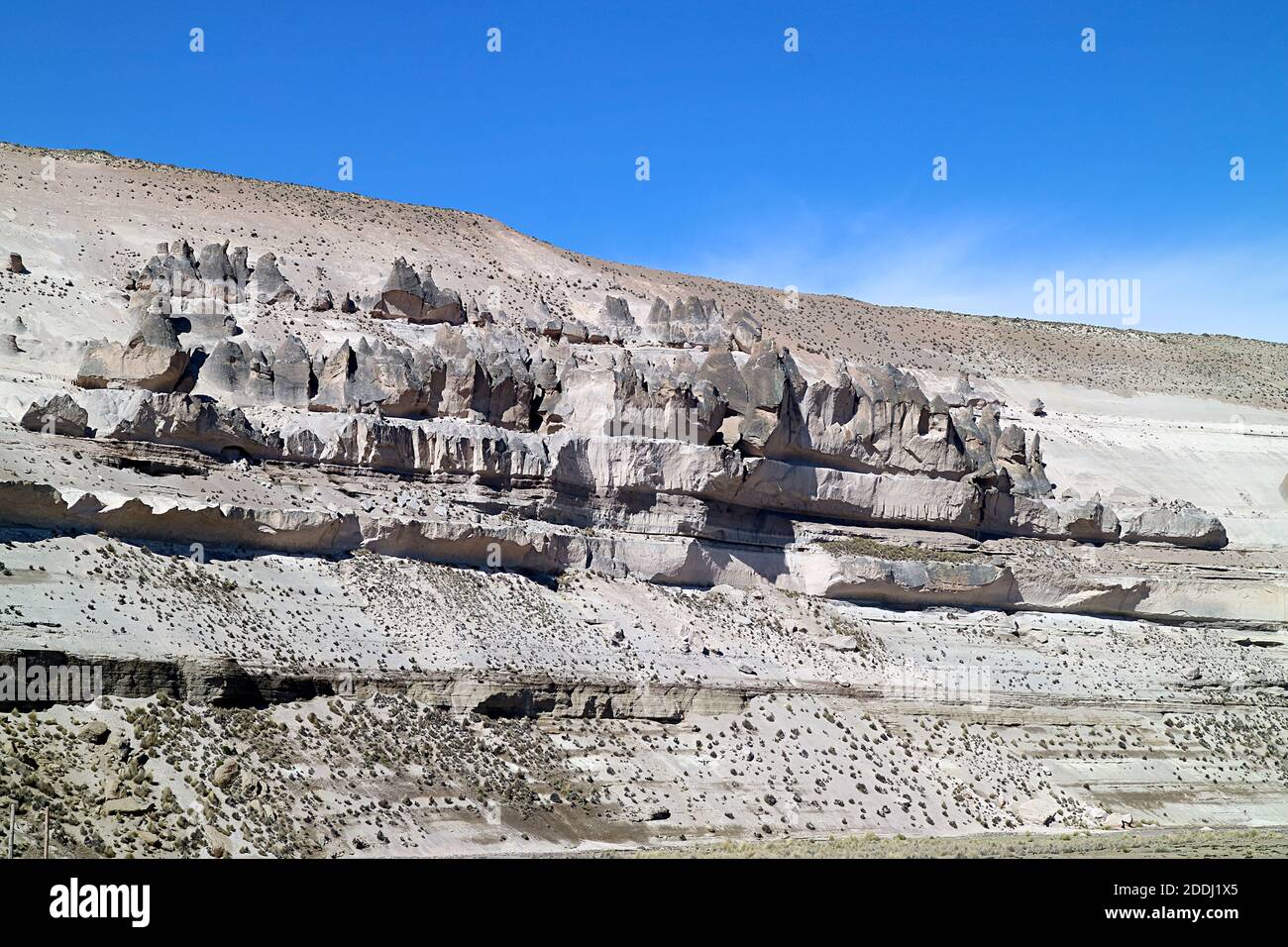 Incredible Rock Formations against Blue Sky along the Mountainoad in ...