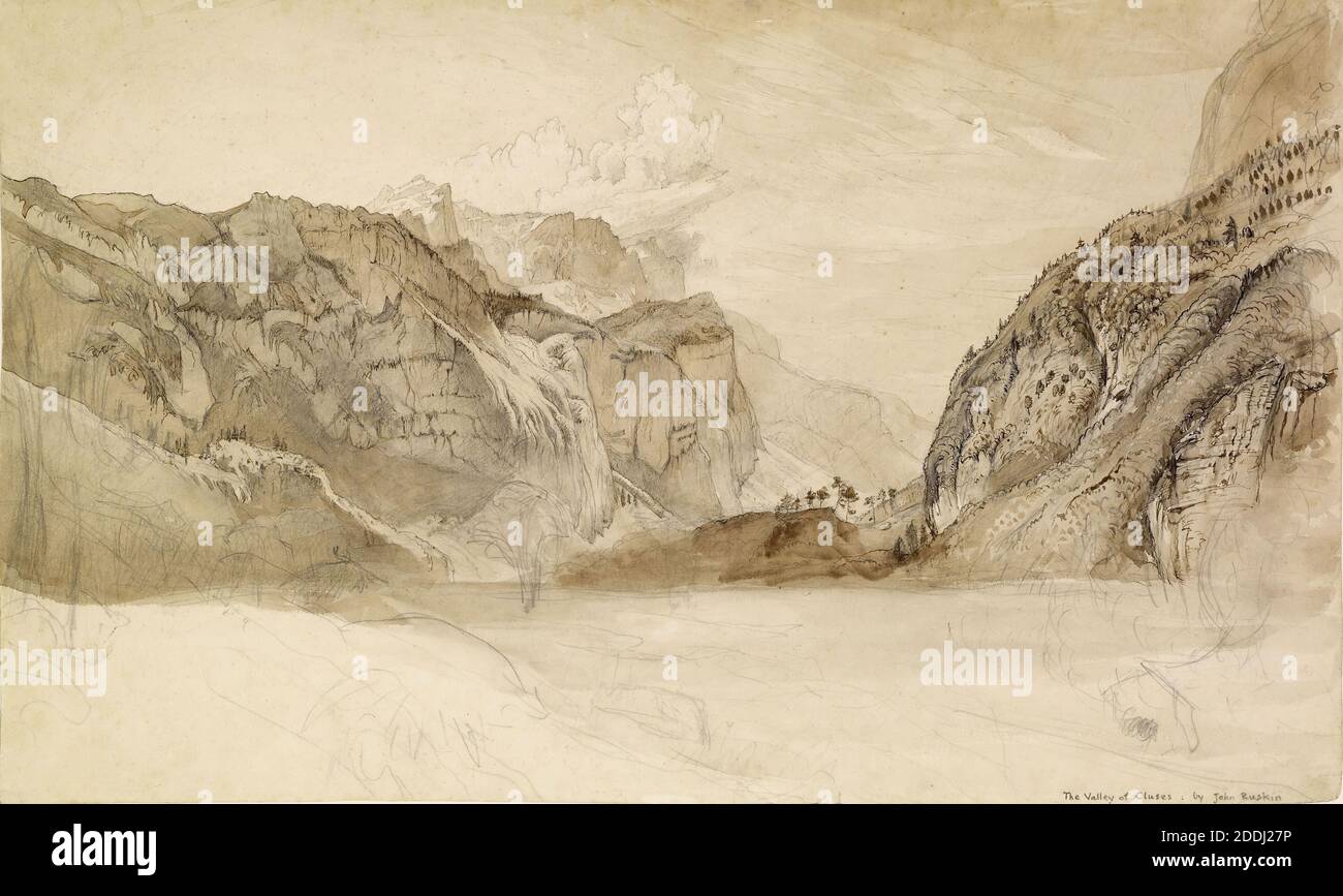 The Valley of Cluses, Savoy, 1849 Artist: John Ruskin, Cluses is ...