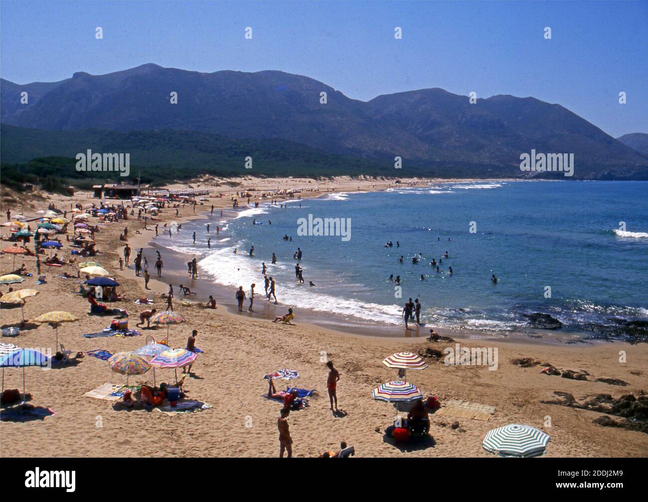 Fluminimaggiore, Sardinia, Italy. Portixeddu beach (scanned from ...