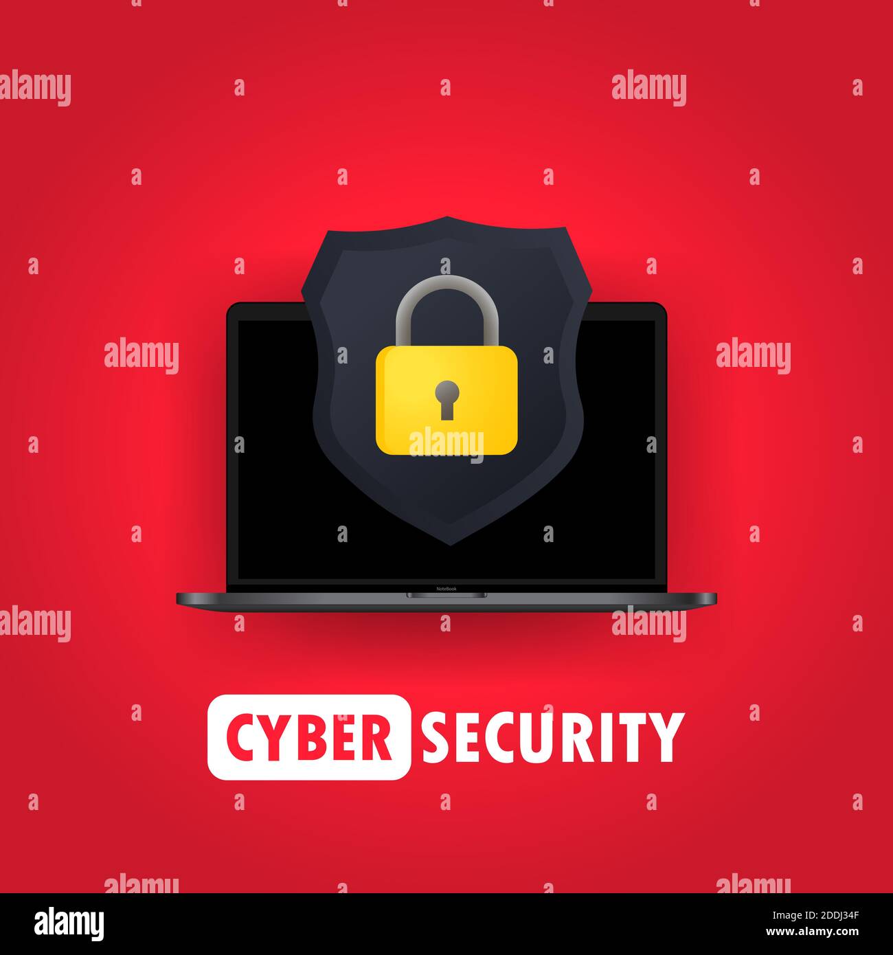 Computer security illustration. Protect your laptop concepts. Notebook ...