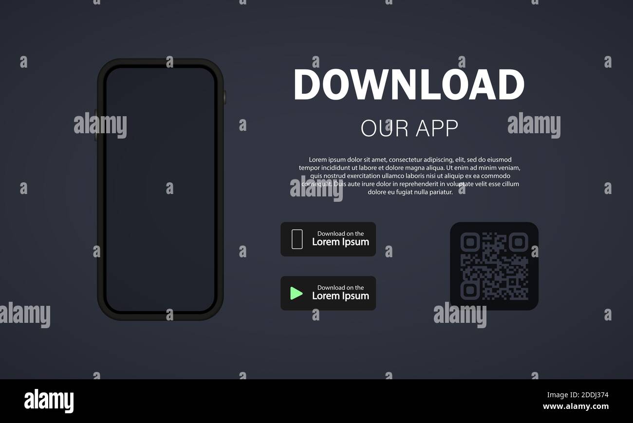 Download our new mobile app illustration. Vector on isolated background ...