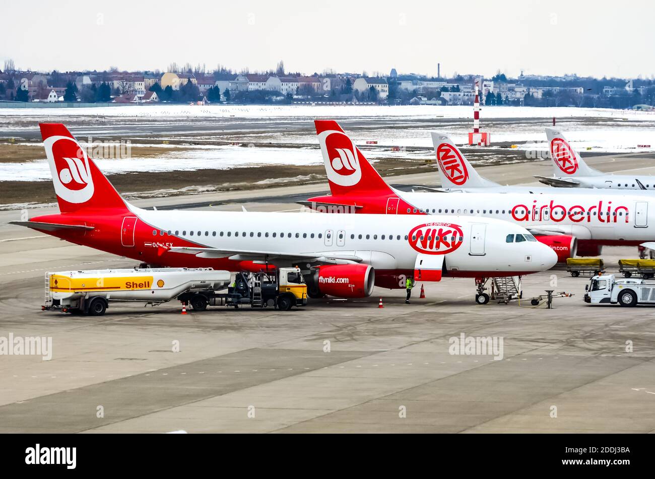 Air Berlin airplane at the Berlin Tegel Airport Stock Photo - Alamy