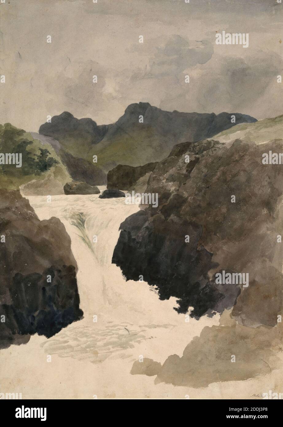 Skelwith Force, Westmorland, 1800-1820 Robert Hills, Mountain ...