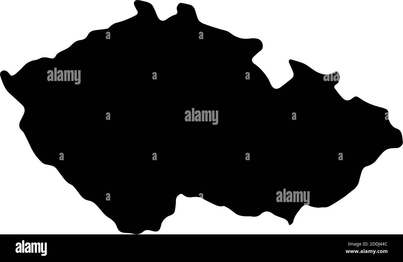 Czechia country map vector illustration isolated black Stock Vector ...