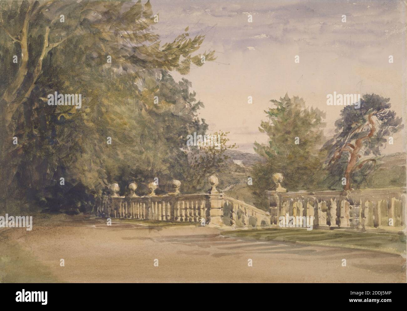 The Terrace, Haddon Hall, David Cox, Landscape, Watercolour ...