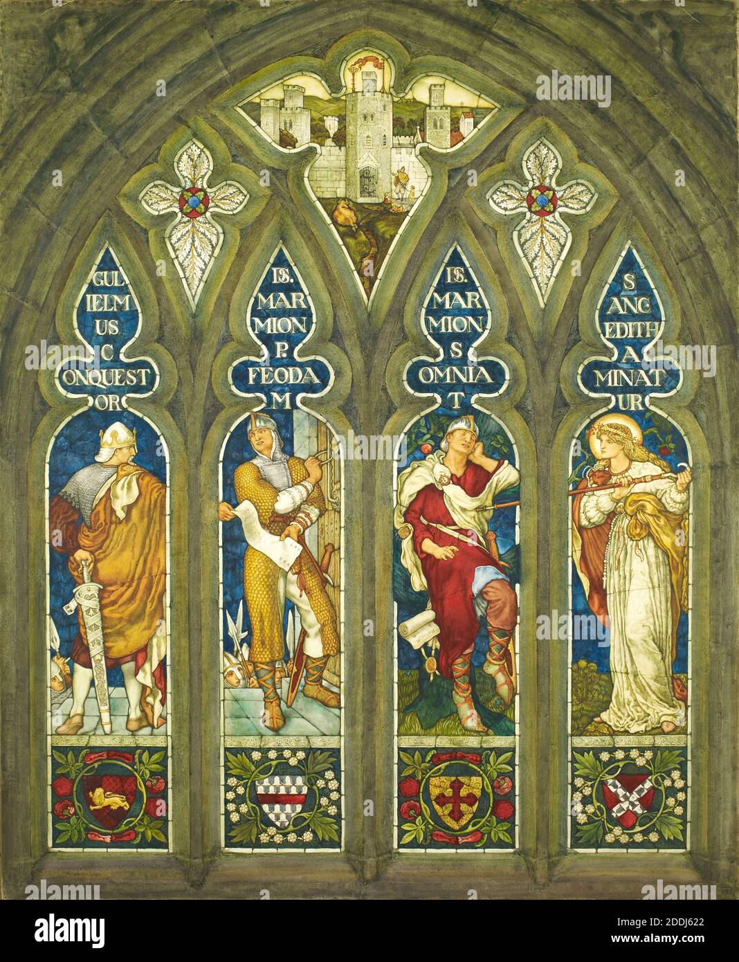 William the Conqueror presenting a charter to Lord Marmion, and ...