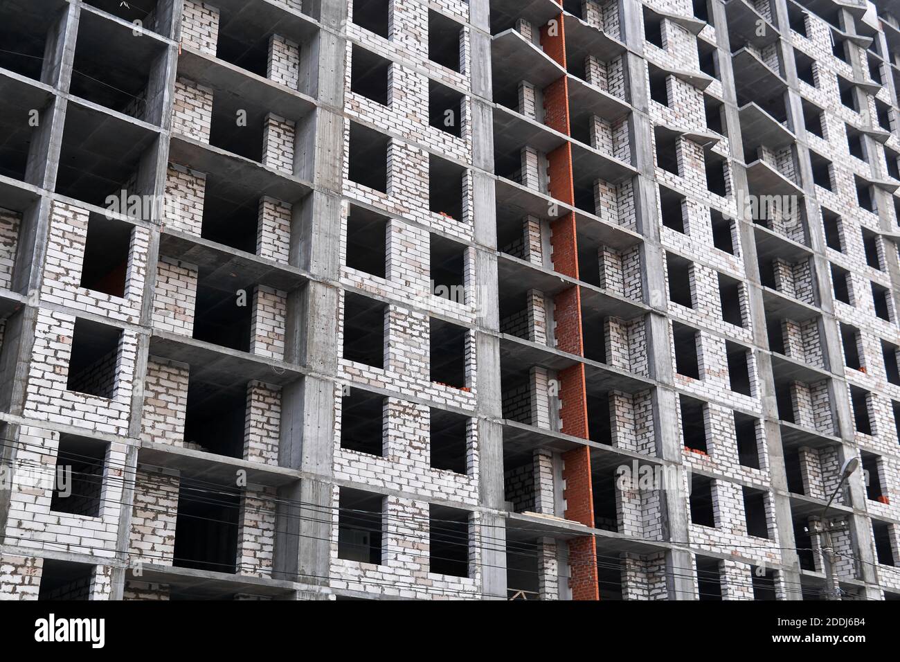 background - a wall of a multi-storey building under construction Stock ...