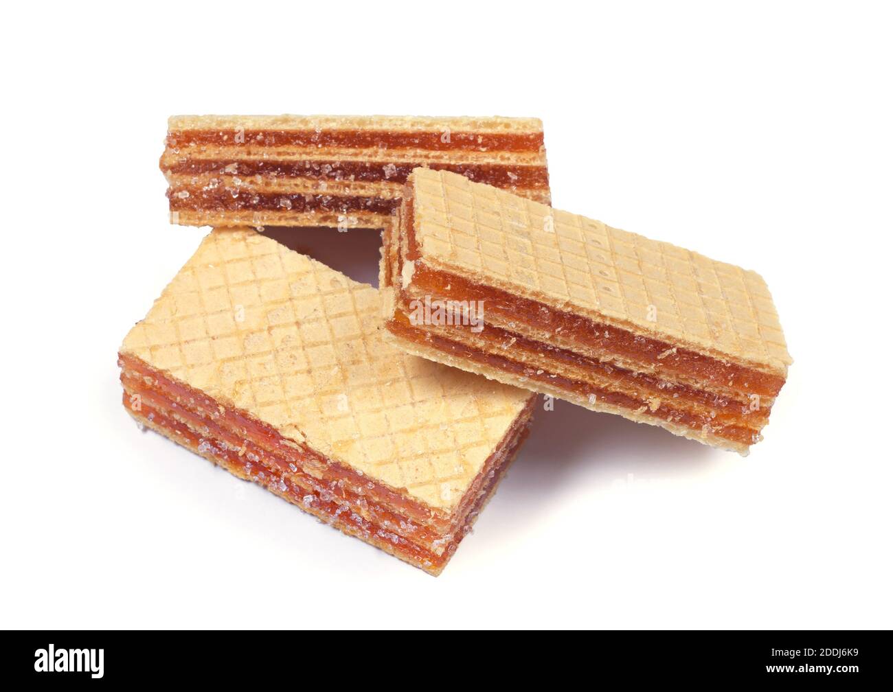 Wafers with orange layers on a white background Stock Photo - Alamy