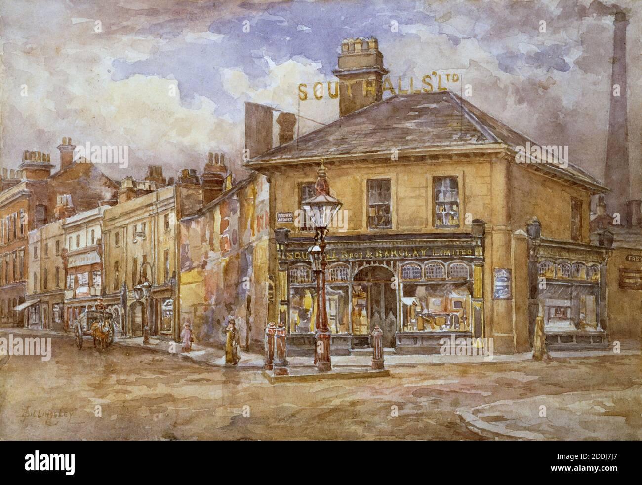 Corner of Broad Street, Easy Row, Birmingham, 1913 James Billingsley (d ...
