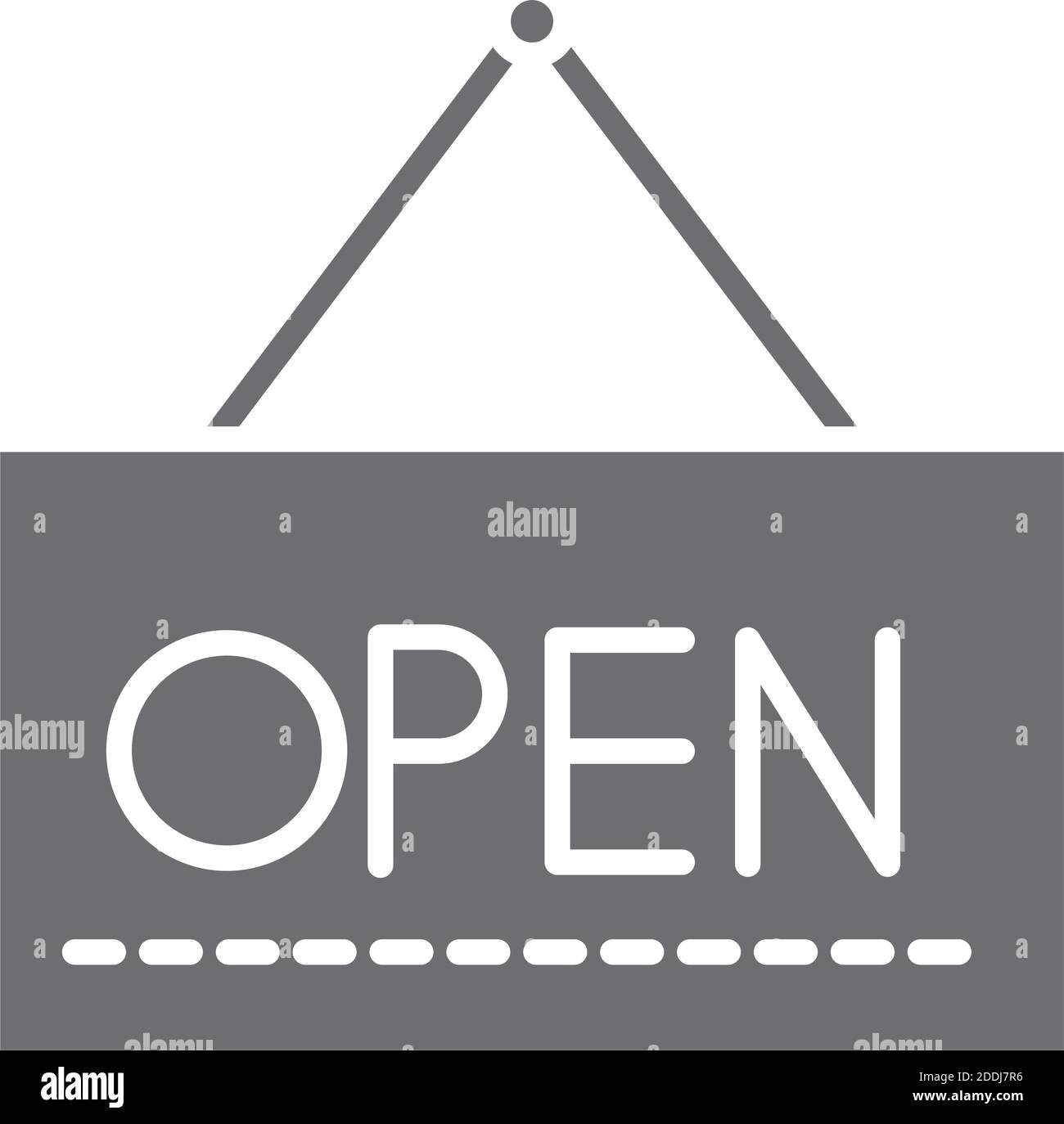 shopping open board door commerce in silhouette style icon vector ...