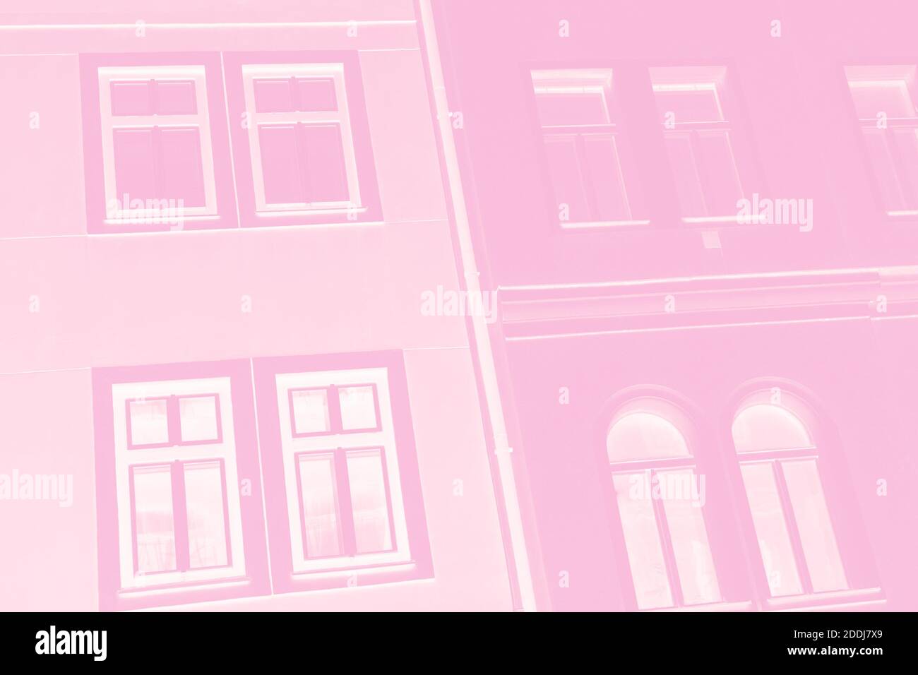 Light pink facade of houses. Fragment, details, pink background Stock ...