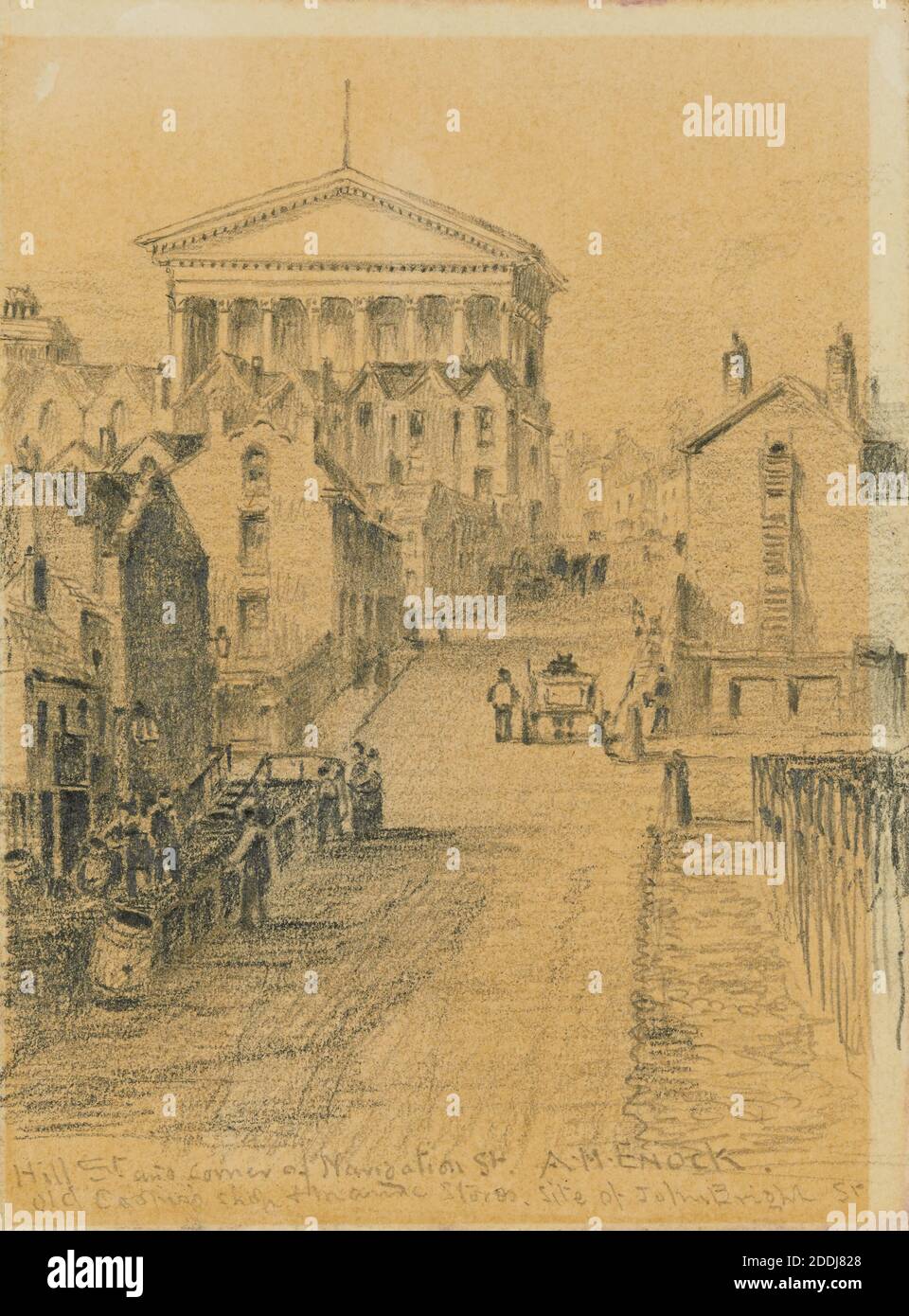 Pencil Drawing, Hill Street, Corner of Navigation Street, Birmingham ...