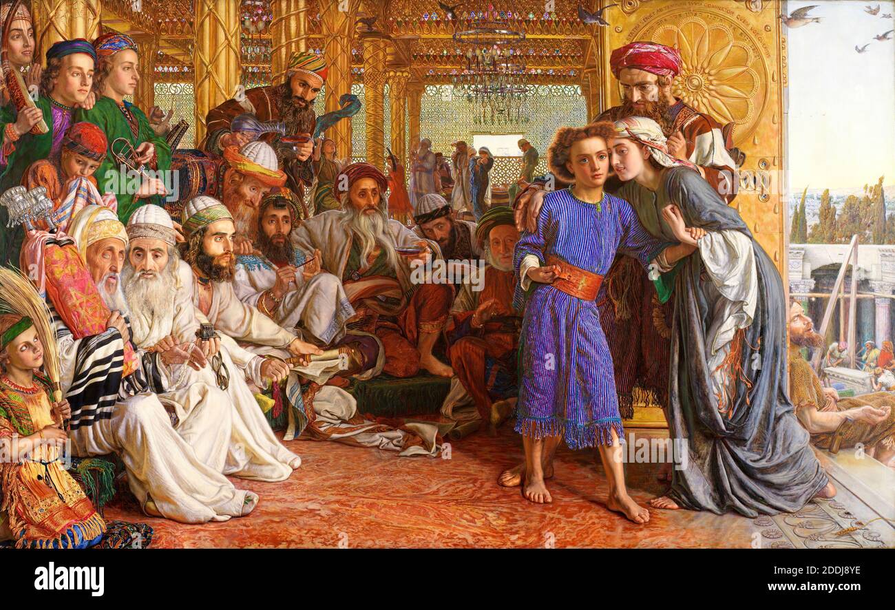Jesus in the temple william holman hunt hi-res stock photography and ...