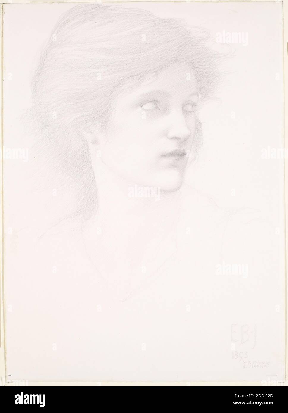 The Sirens, Female Head Study, 1895 Sir Edward Burne-Jones, Drawing ...