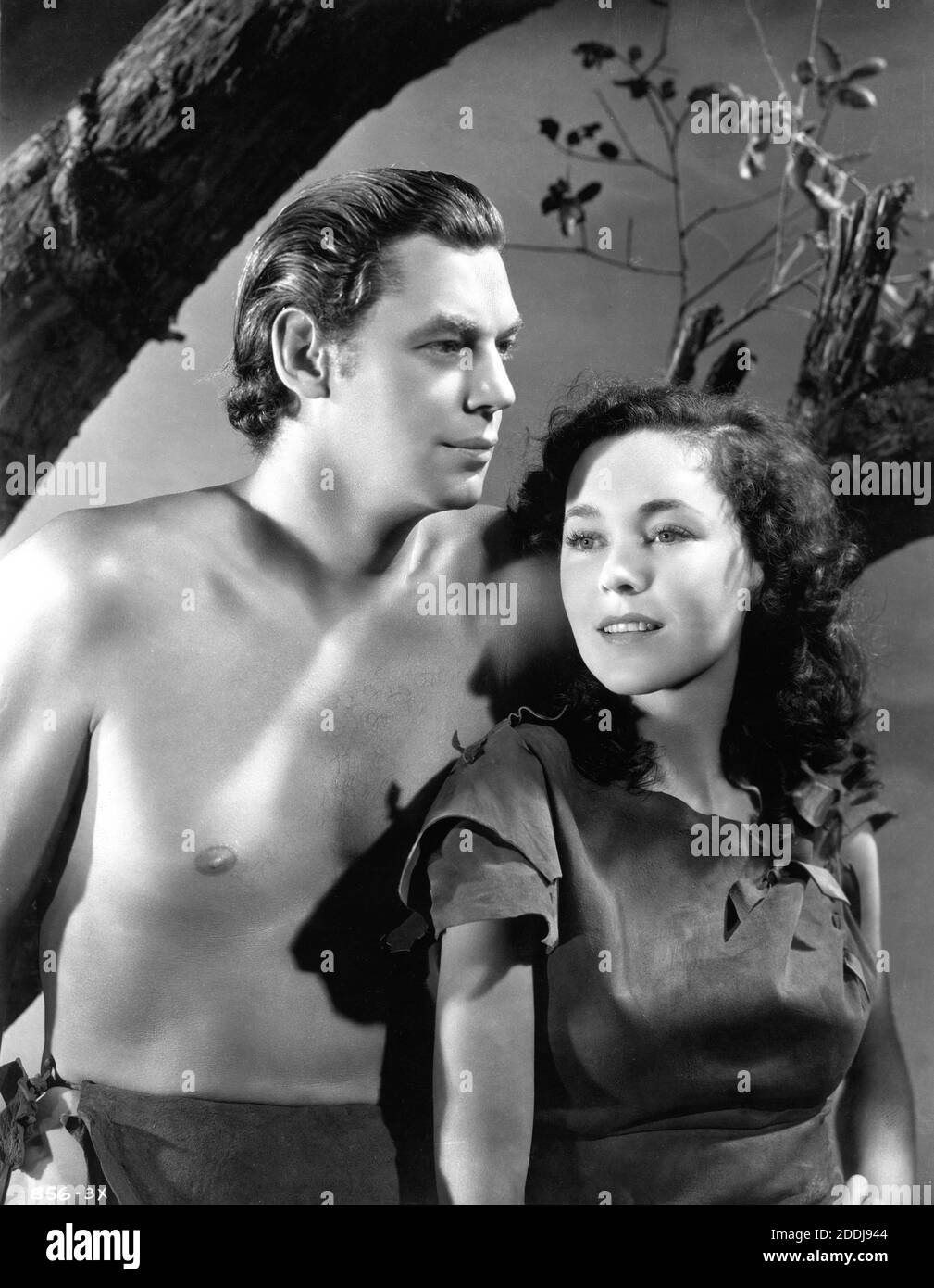 JOHNNY WEISSMULLER and MAUREEN O'SULLIVAN Posed Publicity Portrait for ...
