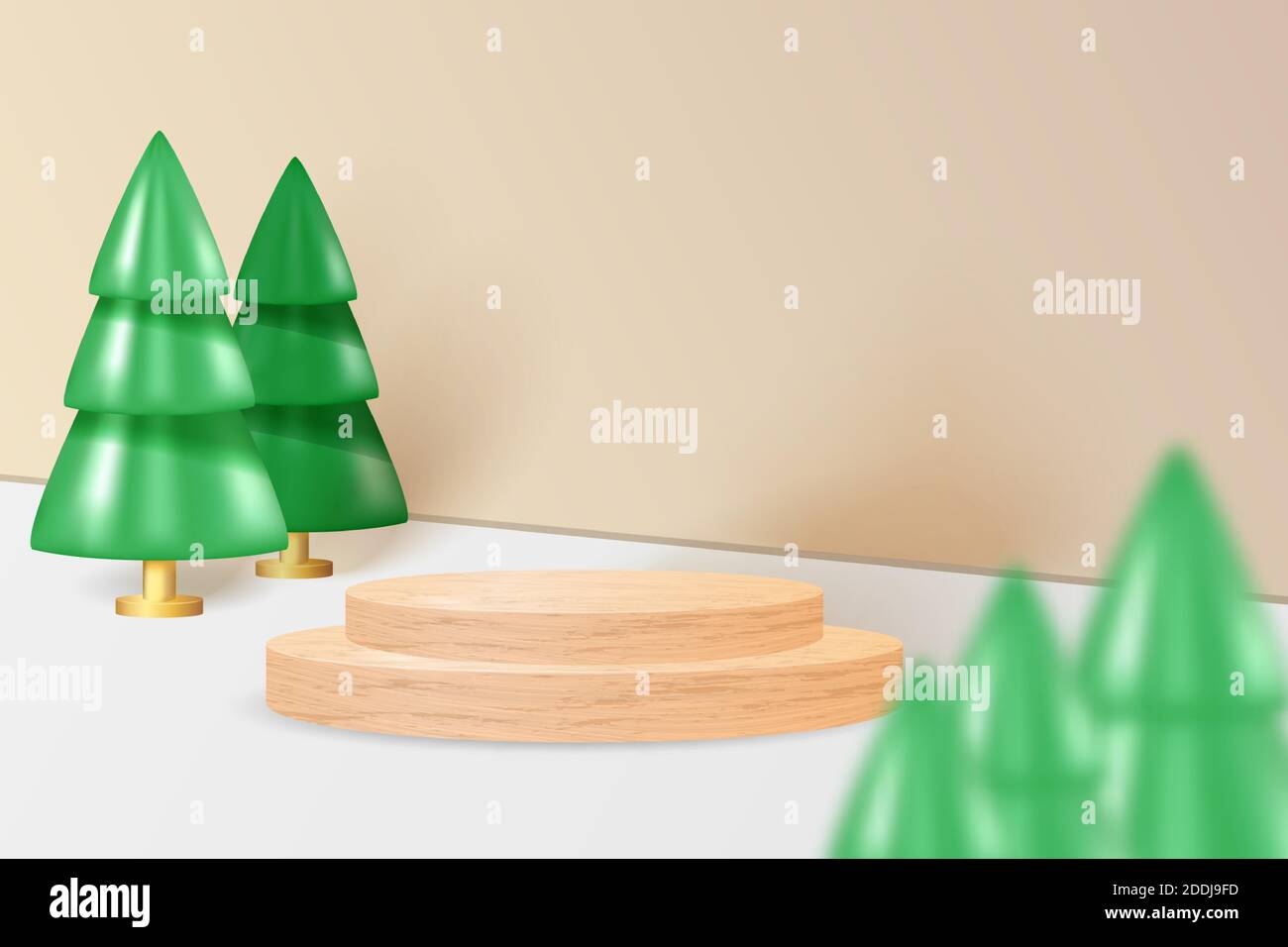 Beige 3d cylinder podium Stock Vector Images - Alamy