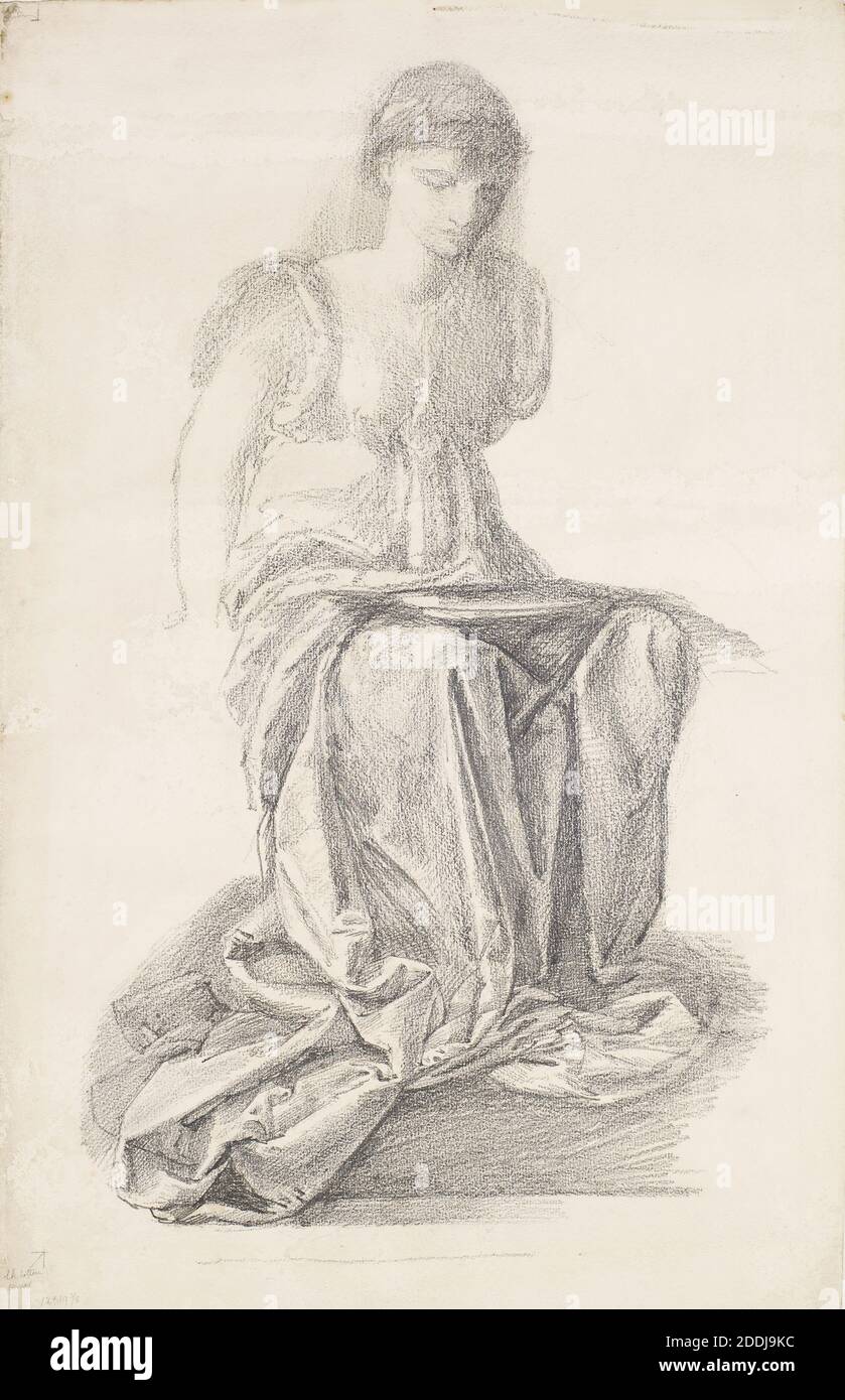 The Fates, Study for the Figure of Clotho, 1865 Artist: Sir Edward ...