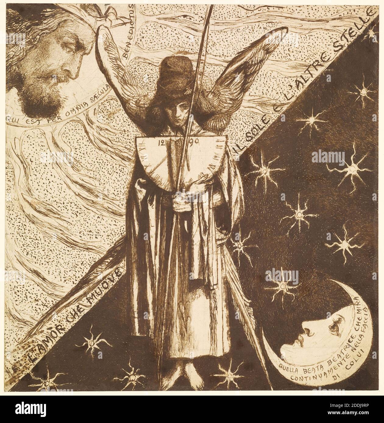 Dantis Amor, Finished Study, 1859-1860 Dante Gabriel Rossetti, Central ...