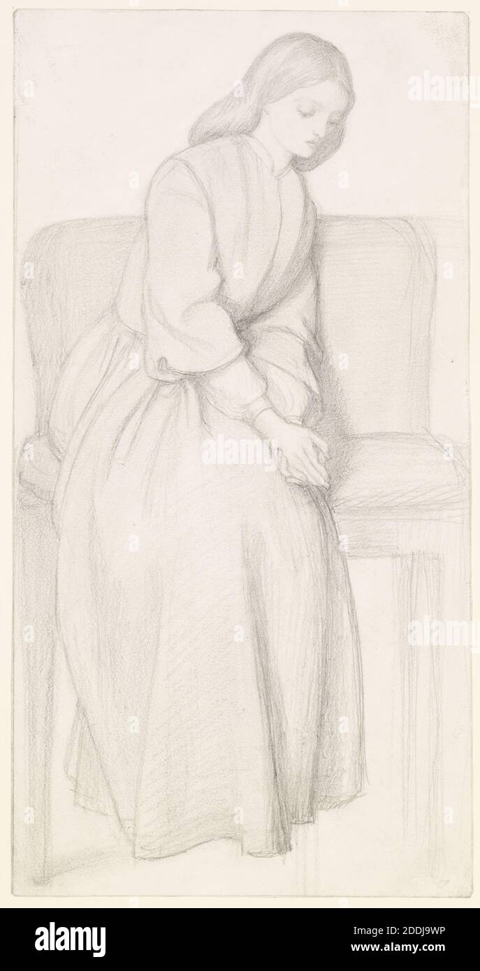 Dante's Vision of Rachel and Leah, Figure Study of Rachel Artist: Dante ...