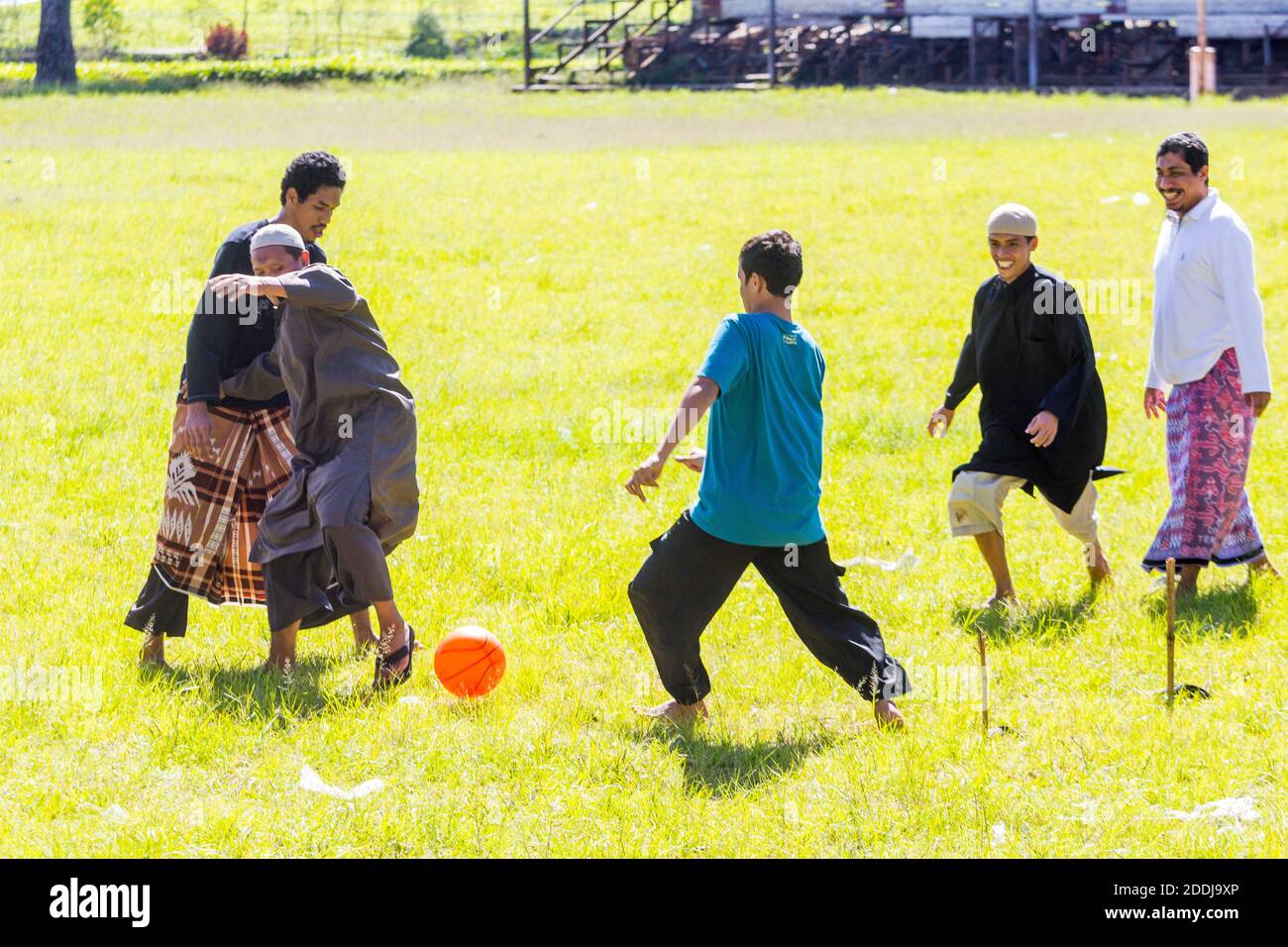 Indonesians playing at a soccer field in Bandung, Indonesia Stock Photo ...
