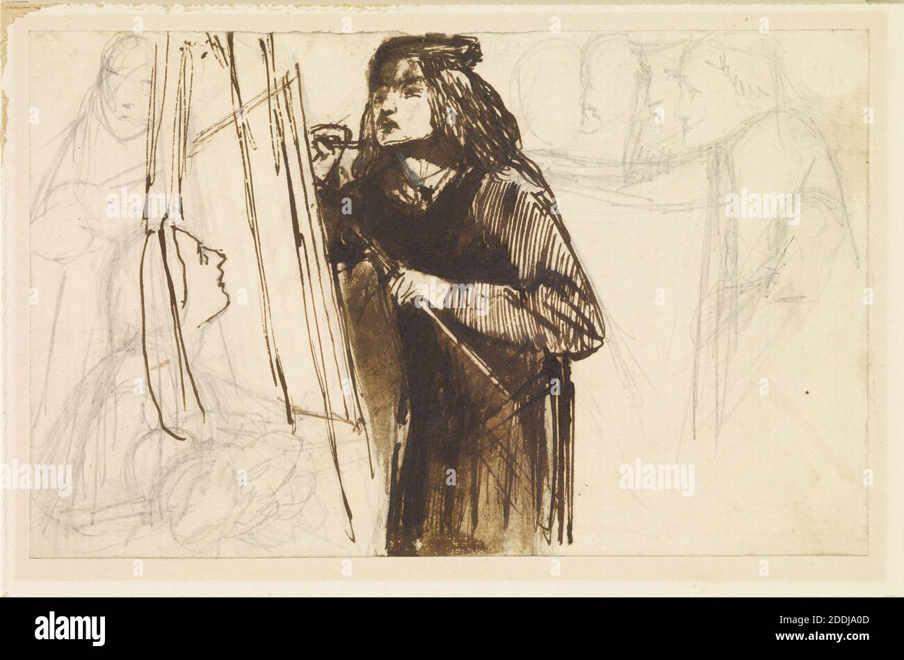 A Painter at Work, 1850-1852 Dante Gabriel Rossetti, Drawing, Ink ...
